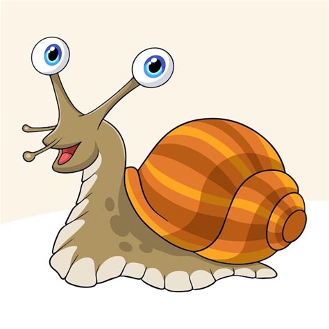 Caracol De Dibujos Animados Aislado Sobre Fondo Blanco Vector Premium