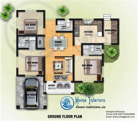 Small Plot 3 Bedroom Single Floor House In Kerala With Free Plan Free