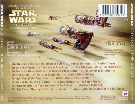 Car Tula Trasera De Bso Star Wars I La Amenaza Fantasma Portada