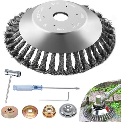Tête de désherbage Fil d acier 150 x 25 4 mm Brosse à Ronde Brosse de