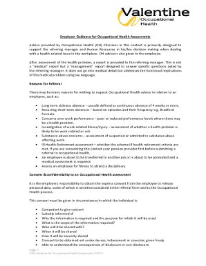 Fillable Online Occupational Health Management Referral Form Fax Email