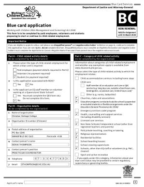 Fillable Online Blue Card Application CHC Fax Email Print PdfFiller