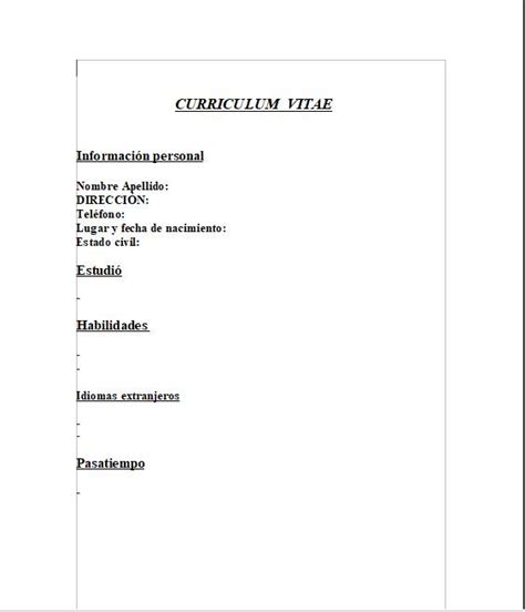 Cv N Limba Spaniol Model Cv Simplu I Eficient Curriculum Vitae