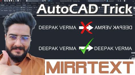 autocad tricks how to mirror text in autocad mirrtext command [autocad hack] youtube