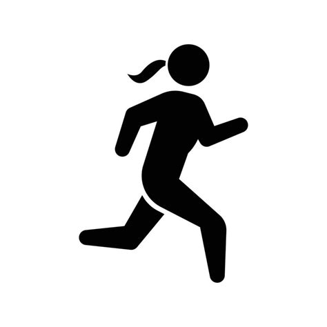 correr icono sencillo sólido estilo corriendo mujer persona activo