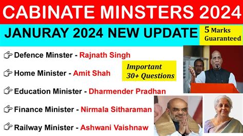 Updated Cabinet Ministers List 2024 Cabinet Minister Of India 2024