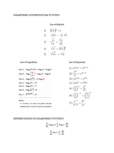 lecture logarithmic and exponential function pdf