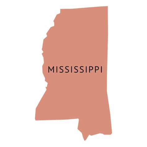 Diseño PNG Y SVG De Mapa Llano Del Estado De Mississippi Para Camisetas