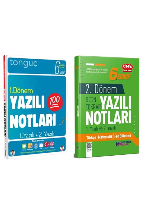 Tonguç Yayınları 6 Sınıf Yazılı Notları Set 2 Kitap 1 Ve 2 Dönem 1