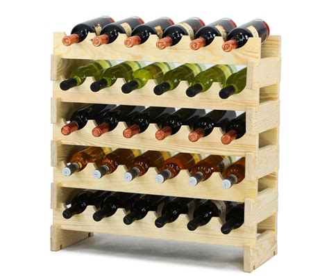 Stojak na wina Regał na wino drewniany modułowy RW10 06x05 Naturalny