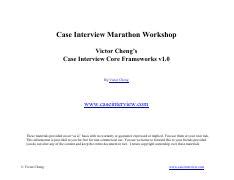 Caseinterviewframeworks Pdf Case Interview Marathon Workshop Victor