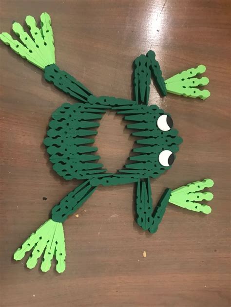 Clothespin Frog In 2024 Clothespin Diy Crafts Frog Crafts Wooden