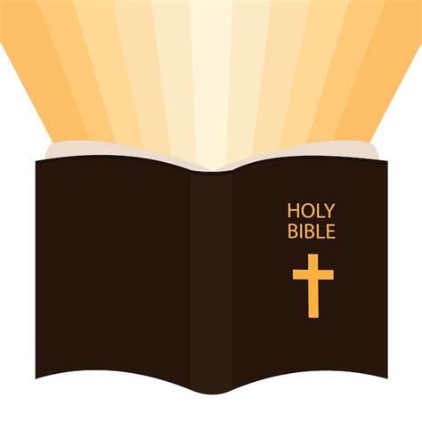 Luz brilhante da bíblia sagrada do livro bíblia de estudo ilustração