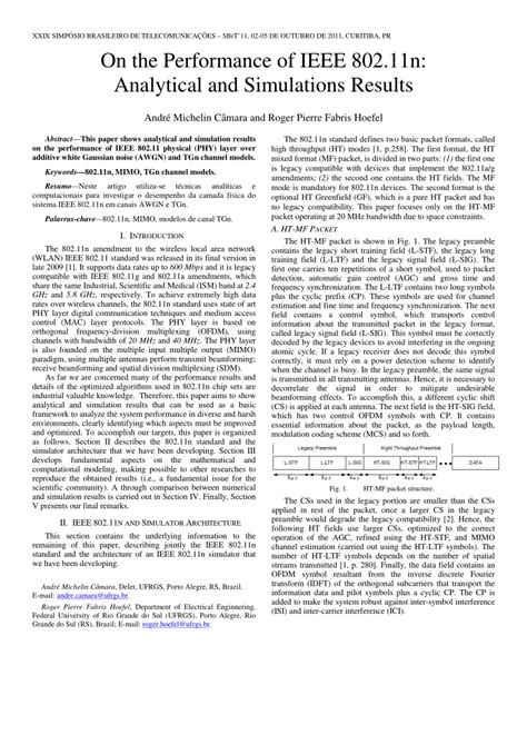 pdf on the performance of ieee 802 11n analytical and simulations results