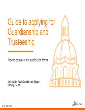 Fillable Online Guide To Applying For Guardianship And Trusteeship