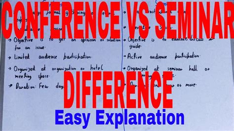 Conference Vs Seminar Difference Between Conference And Seminar