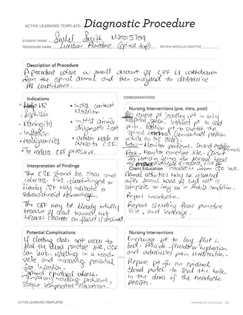 Lumbar Puncture Ati Template