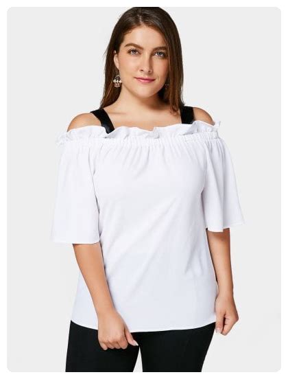 Cold Shoulder Top White Plus Size Tops Plus Size Trendy Plus Size