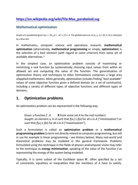 mathematical optimization pdf maxima and minima mathematical optimization