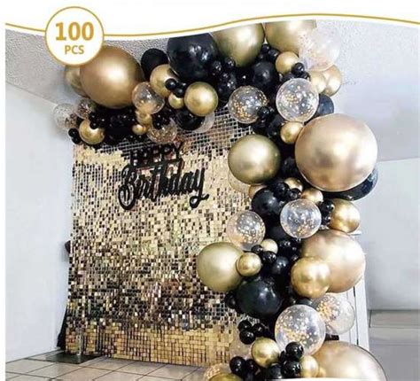 Girlanda balonowa czarno złota 100szt balonów Sklep Partybudziki pl