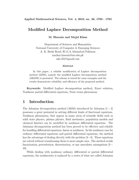 pdf modified laplace decomposition method
