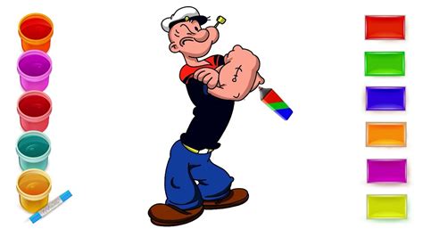 How To Draw Popeye The Sailor Man Easy Step By Step Tutorial Youtube