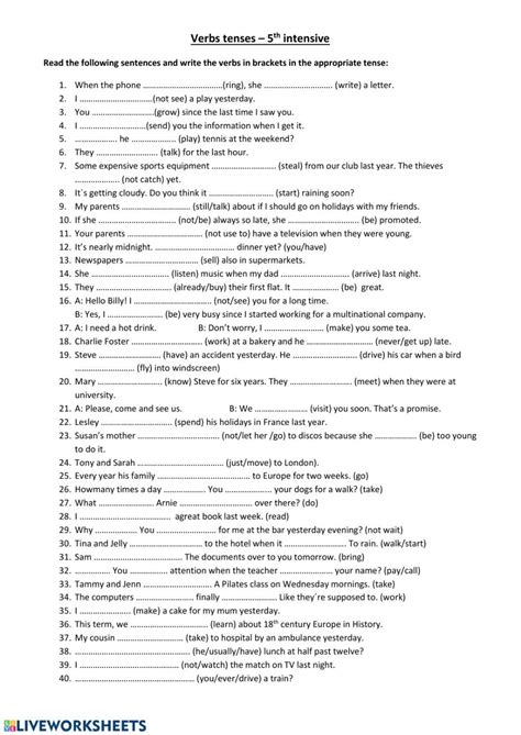 Intermediate English Grammar Exercises