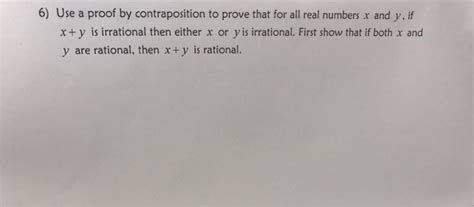 solved use a proof by contraposition to prove that for all