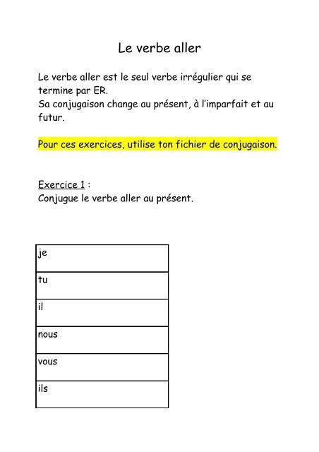 Le Verbe Aller