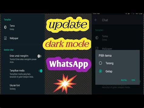 Cara Mengaktifkan Dark Mode Whatsapp Terbaru Youtube