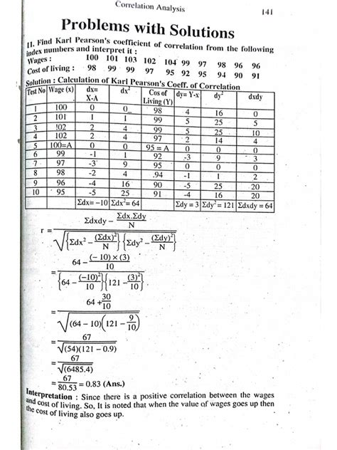 correlation problem solutions pdf