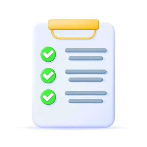 D Paper Clipboard Holder With Checklist Symbol Clipboard With Paper