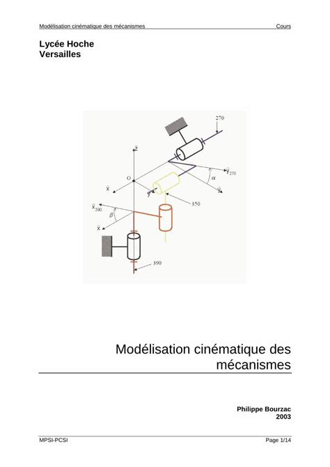 Pdf Mod Lisation Cin Matique Des M Canismes Maaon Free Fr Cours Td
