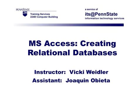 ppt ms access creating relational databases powerpoint presentation id 9672574