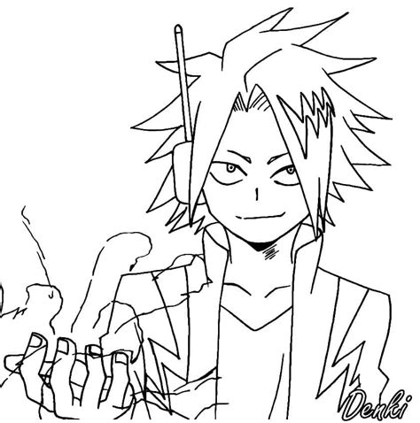 My Hero Academia Denki Kaminari Manga Coloring Page Printable Porn