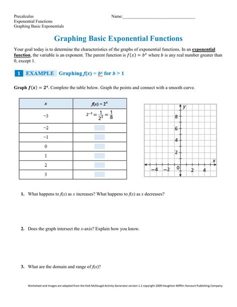 graphing exponential functions worksheet answers — db