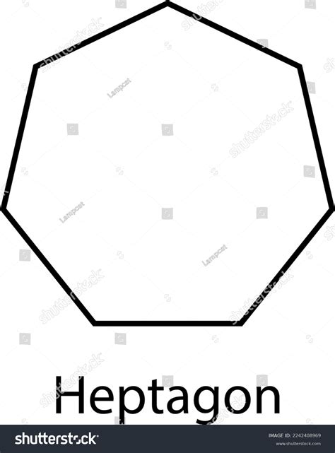 Types Regular Polygons Geometric Shapes Heptagon Stock Vector Royalty