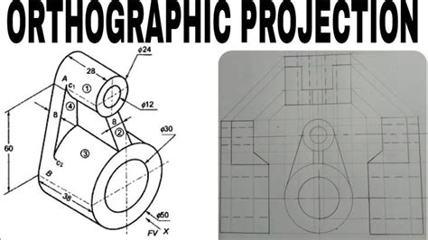The Diagram Shows How To Draw An Orthogaphic Projection Project With