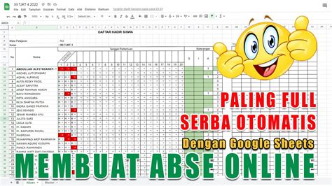 Membuat Absensi Online Dengan Google Sheets Lengkap Youtube