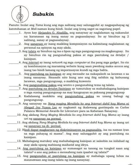 Ano Po Totoong Sagot Dito Hindi Po Susulatin Yung Mali Yung Katotohan