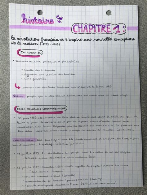Fiche bristol histoire Fiche de révision Fiche de révision brevet