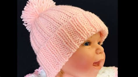 Gorro Tejido Con Dos Agujas Para Principiantes 0 6 Meses Como Tejer