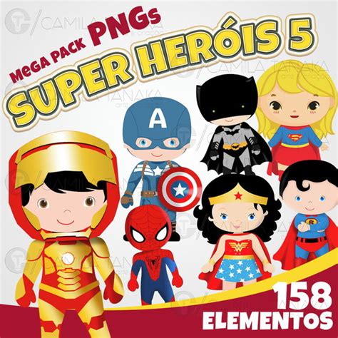Kit Digital Png Super Herois 5 Pague 1 Leve 3 Elo7