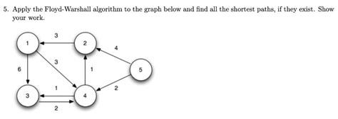 [solved] 5 apply the floyd warshall algorithm to solutioninn