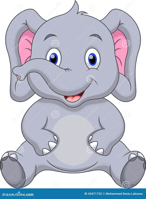 Desenhos Animados Bonitos Do Elefante Do Bebê Ilustração Stock