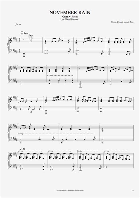 November Rain Tab By Guns N Roses Guitar Pro Full Score MySongBook