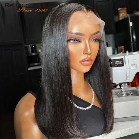 Perruque Bob Lace Front wig brésilienne naturelle lisse cheveux courts
