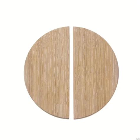 Möbelgriff Basic Halbrund 40 Holz Eiche Oil White 2er Set