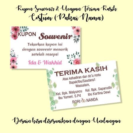 Detail Kartu Ucapan Terima Kasih Undangan Pernikahan Koleksi Nomer 39