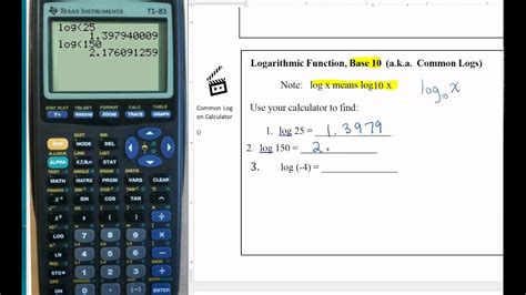 common log on calculator youtube